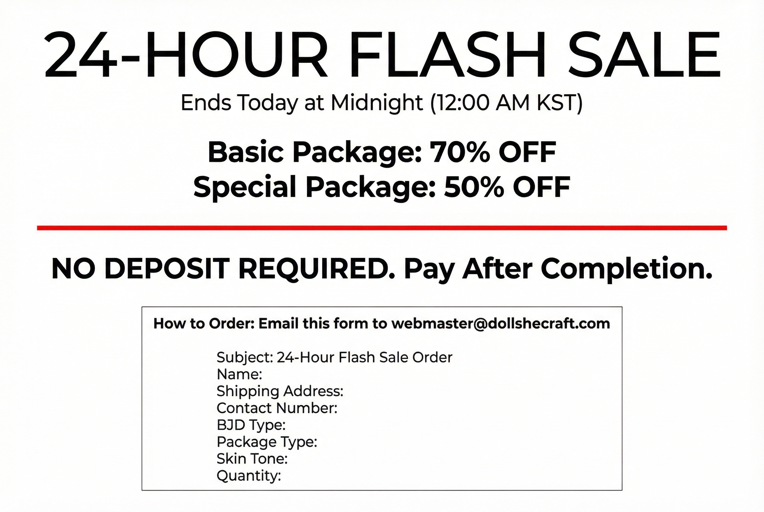 24-HOUR FLASH SALE 70% OFF - DollShe craft